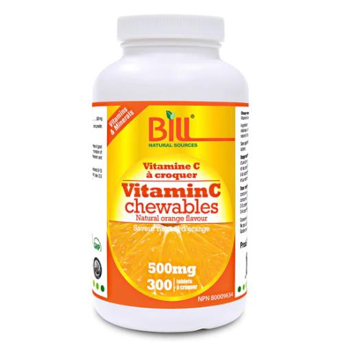 BILL | Vitamin C Chewable | 500mg | 300 Tablets | Orange Flavour – Choi ...