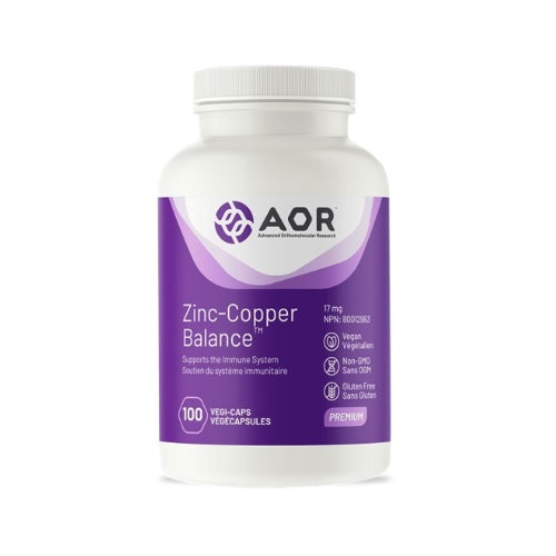 AOR | Zinc-Copper Balance | 100 Veggie Caps – Choi's Vita Store